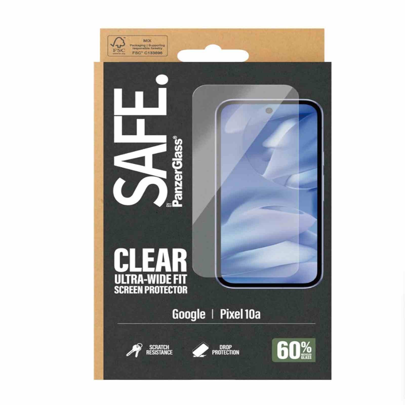 SAFE. by PanzerGlass Screen Protector Google Pixel 10A Ultra-Wide Fit ...