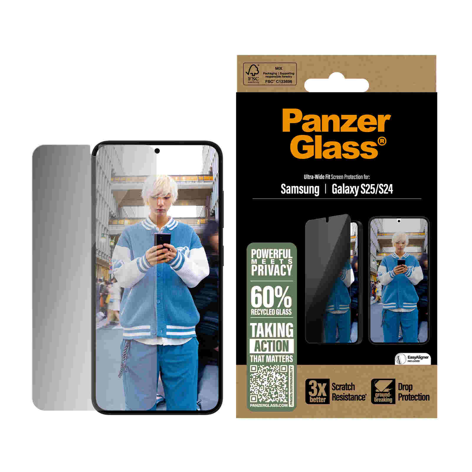 Panzerglass Privacy Samsung S25 Ultra-Wide Fit | Three